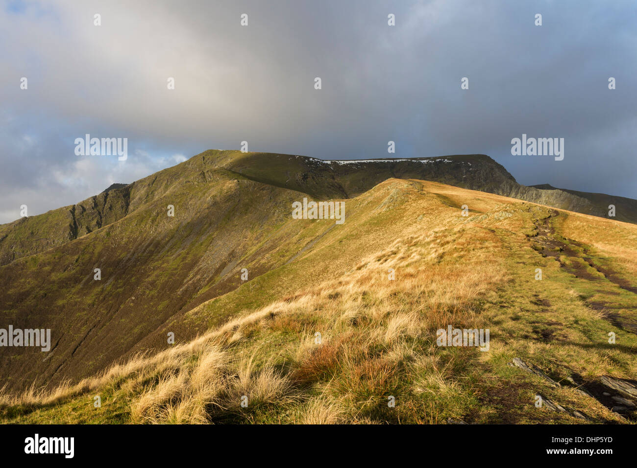 The Summit of Blencathra from the Scales Fell Ridge Path Lake District ...