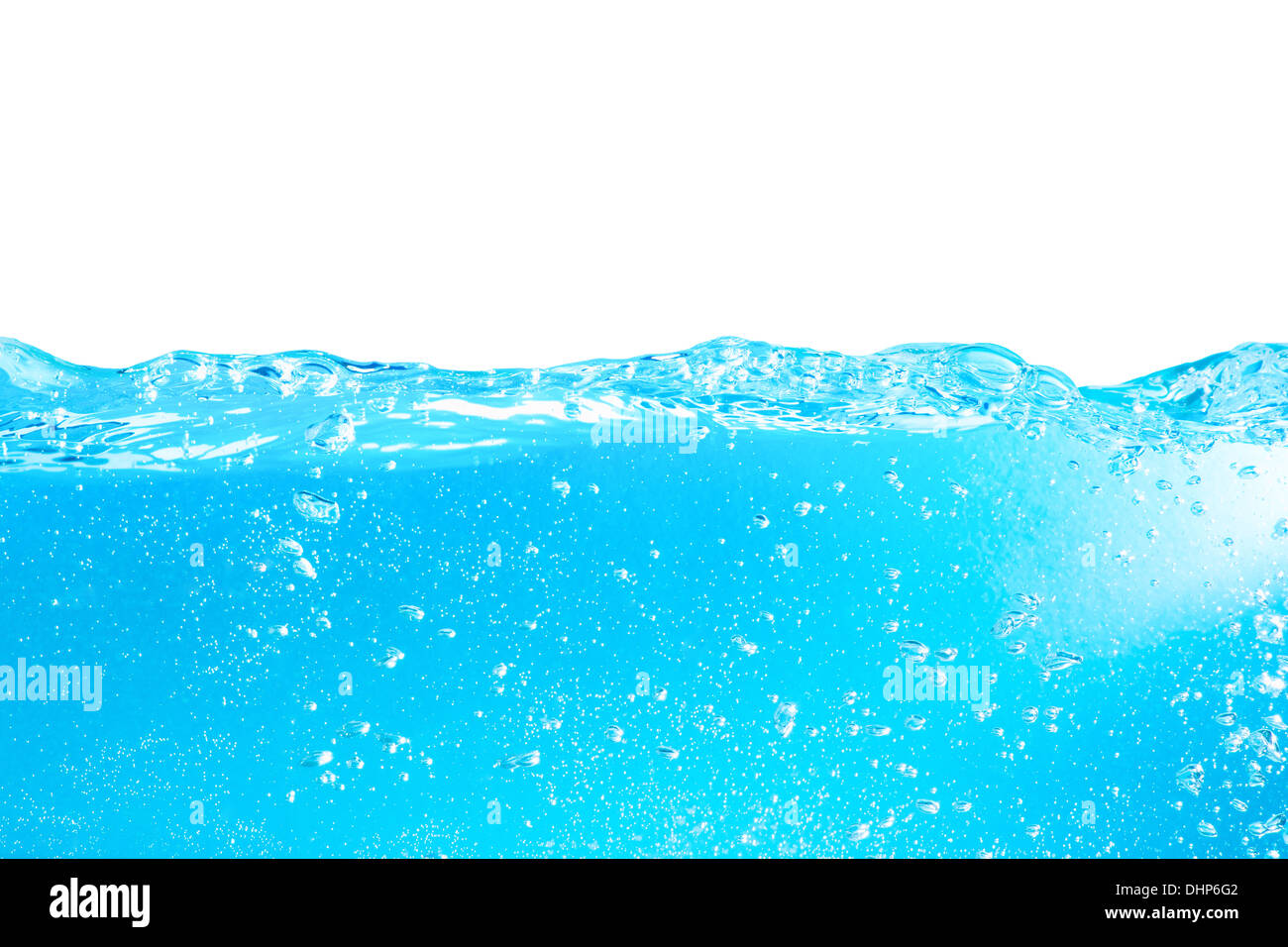 Fresh blue water background with bubbles over white Stock Photo - Alamy