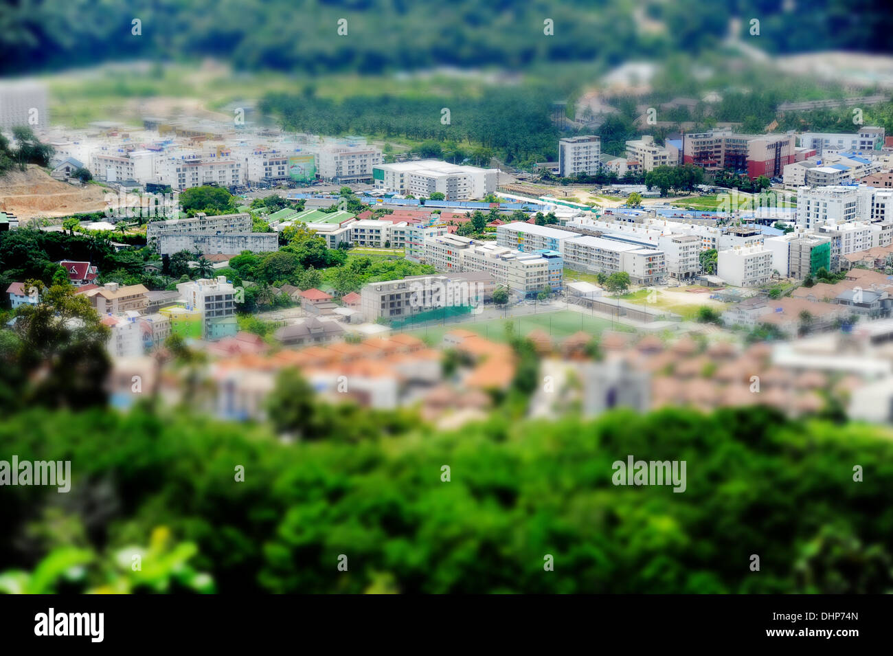 Sunny resort town by the sea Stock Photo - Alamy