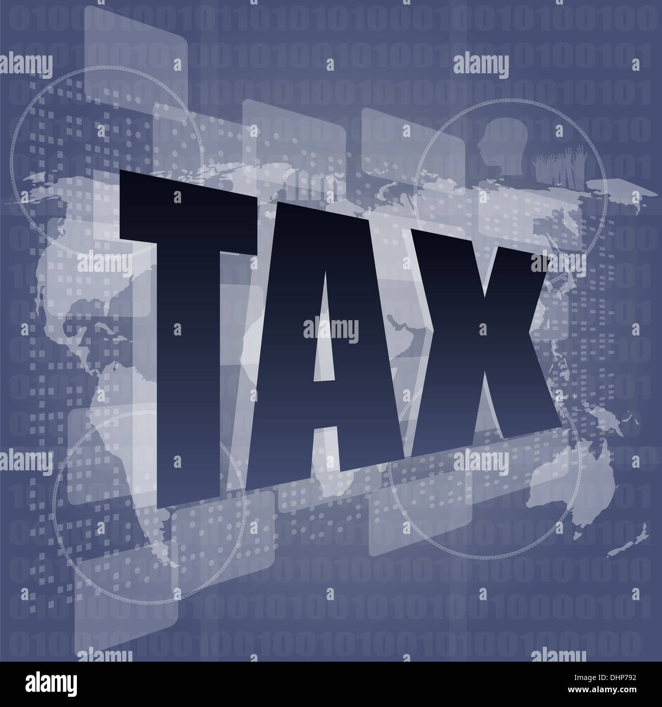tax word on digital touch screen Stock Photo - Alamy