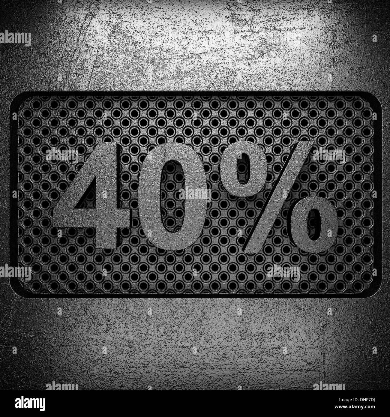 Metal sign on perforated wall Stock Photo - Alamy