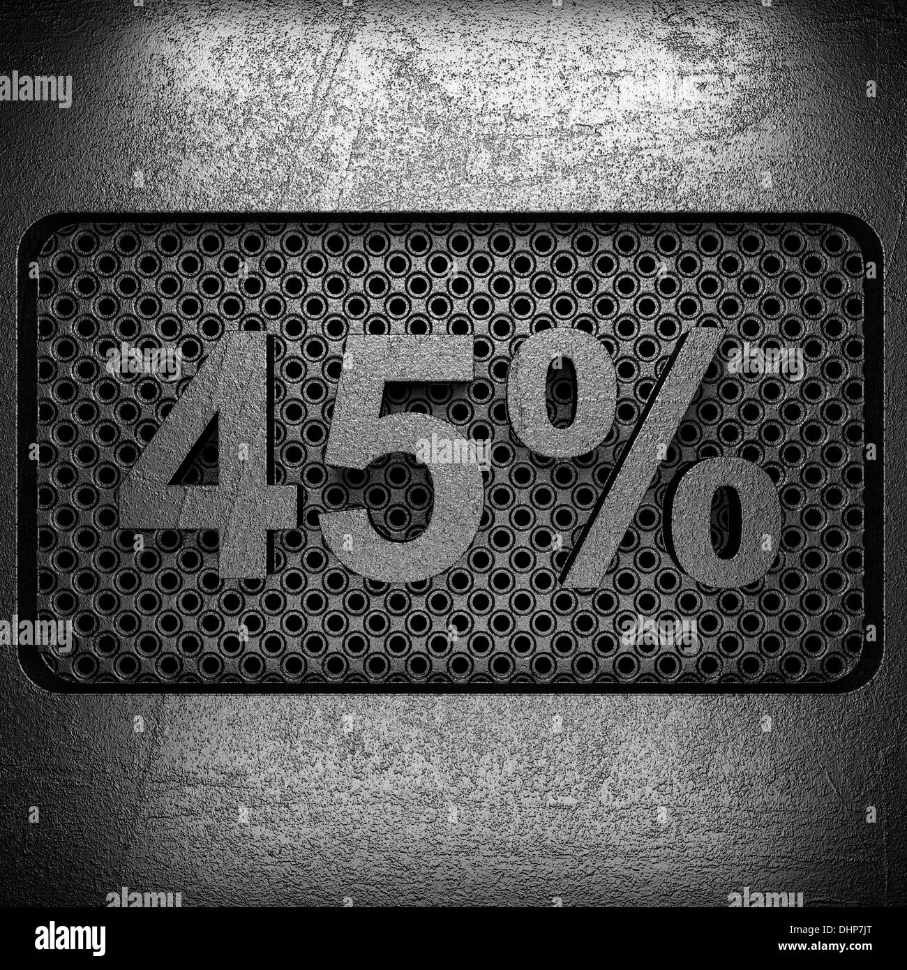 Metal sign on perforated wall Stock Photo - Alamy