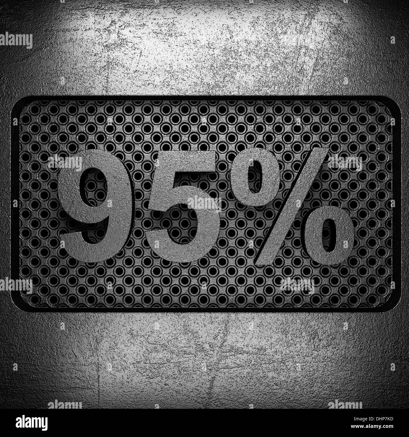 Metal sign on perforated wall Stock Photo - Alamy