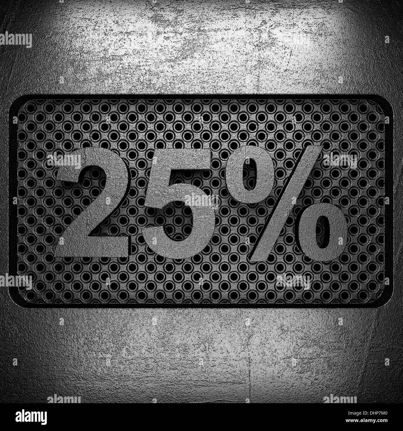 Metal sign on perforated wall Stock Photo - Alamy