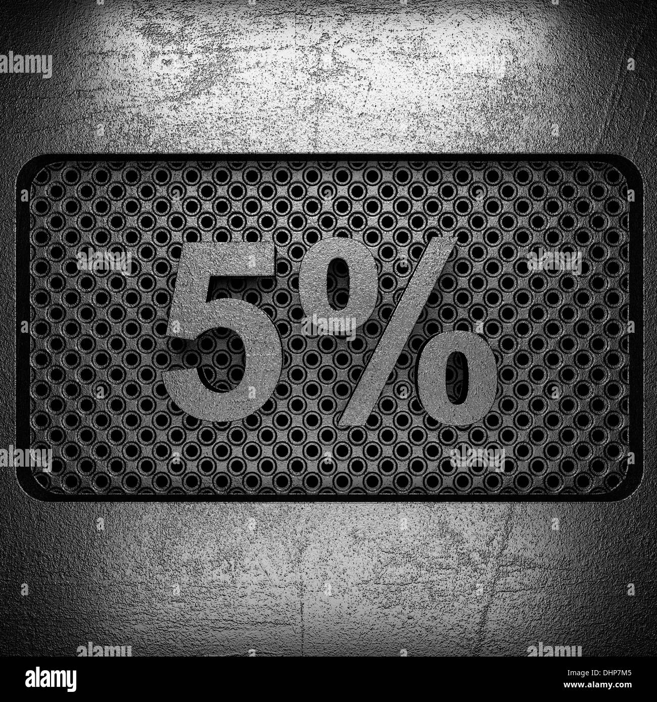 Metal sign on perforated wall Stock Photo - Alamy