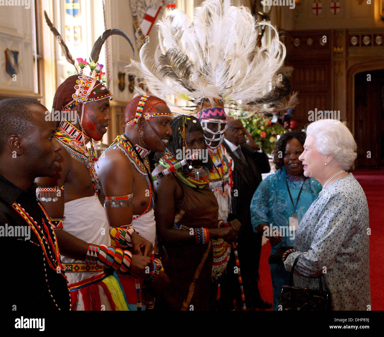 Queen Elizabeth II meets Kenyan Tribesmen Queen Elizabeth II attends a ...