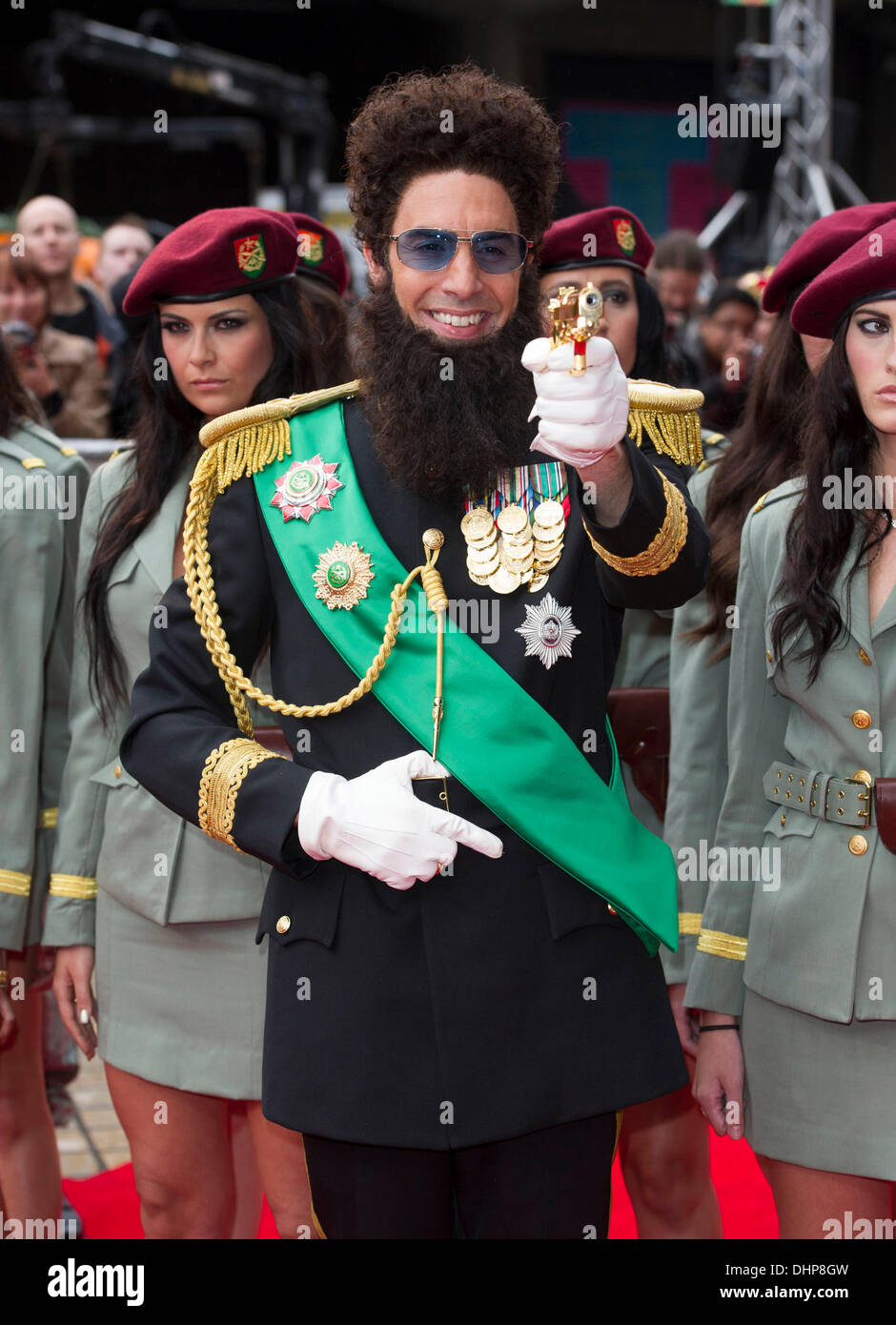 Sacha Baron Cohen dressed as Admiral General Aladeen UK premiere of ...