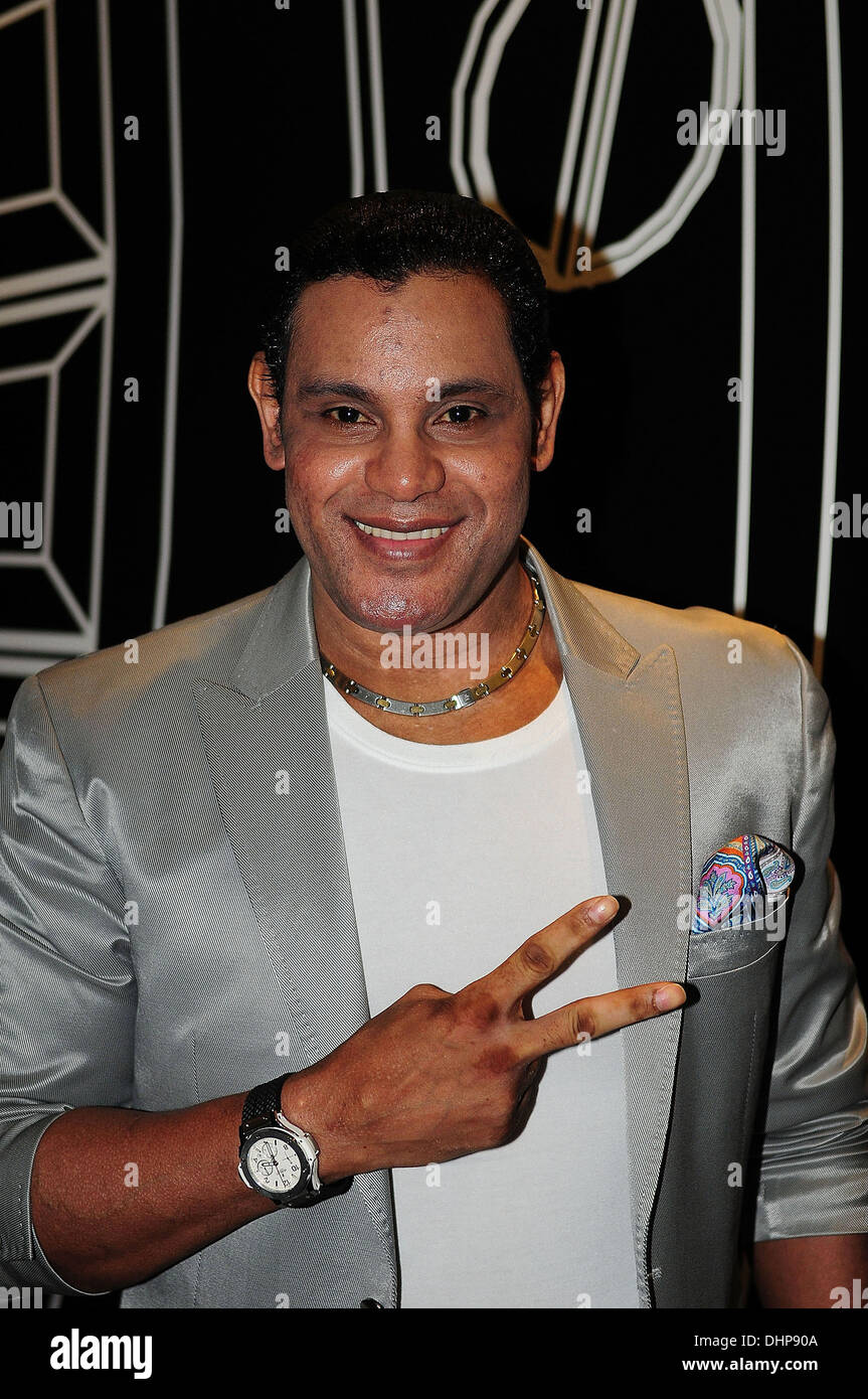 Sammy Sosa attends the Mana concert at AmericanAirlines Arena. Miami ...