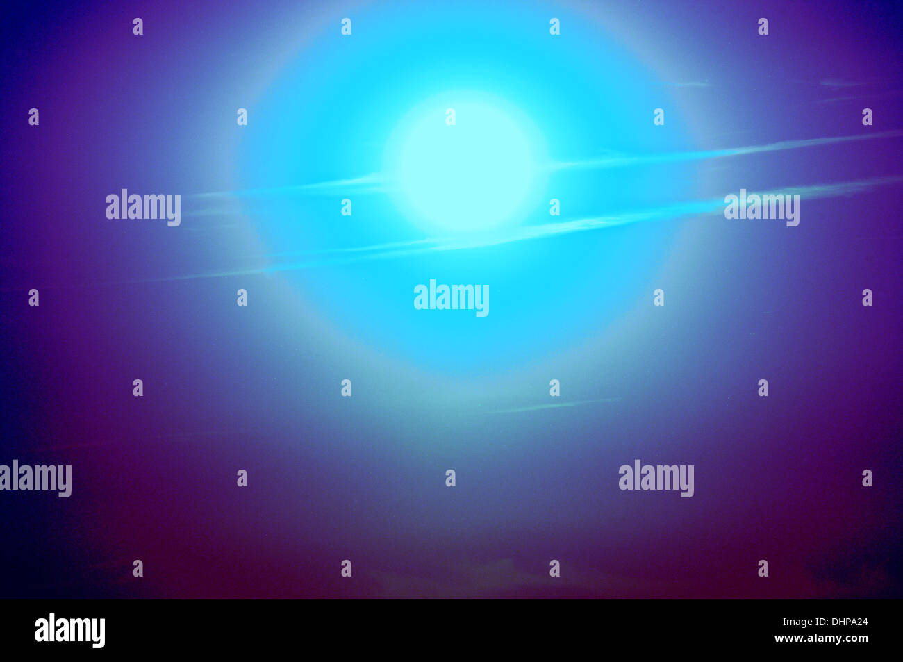 Sun in blue light Stock Photo - Alamy