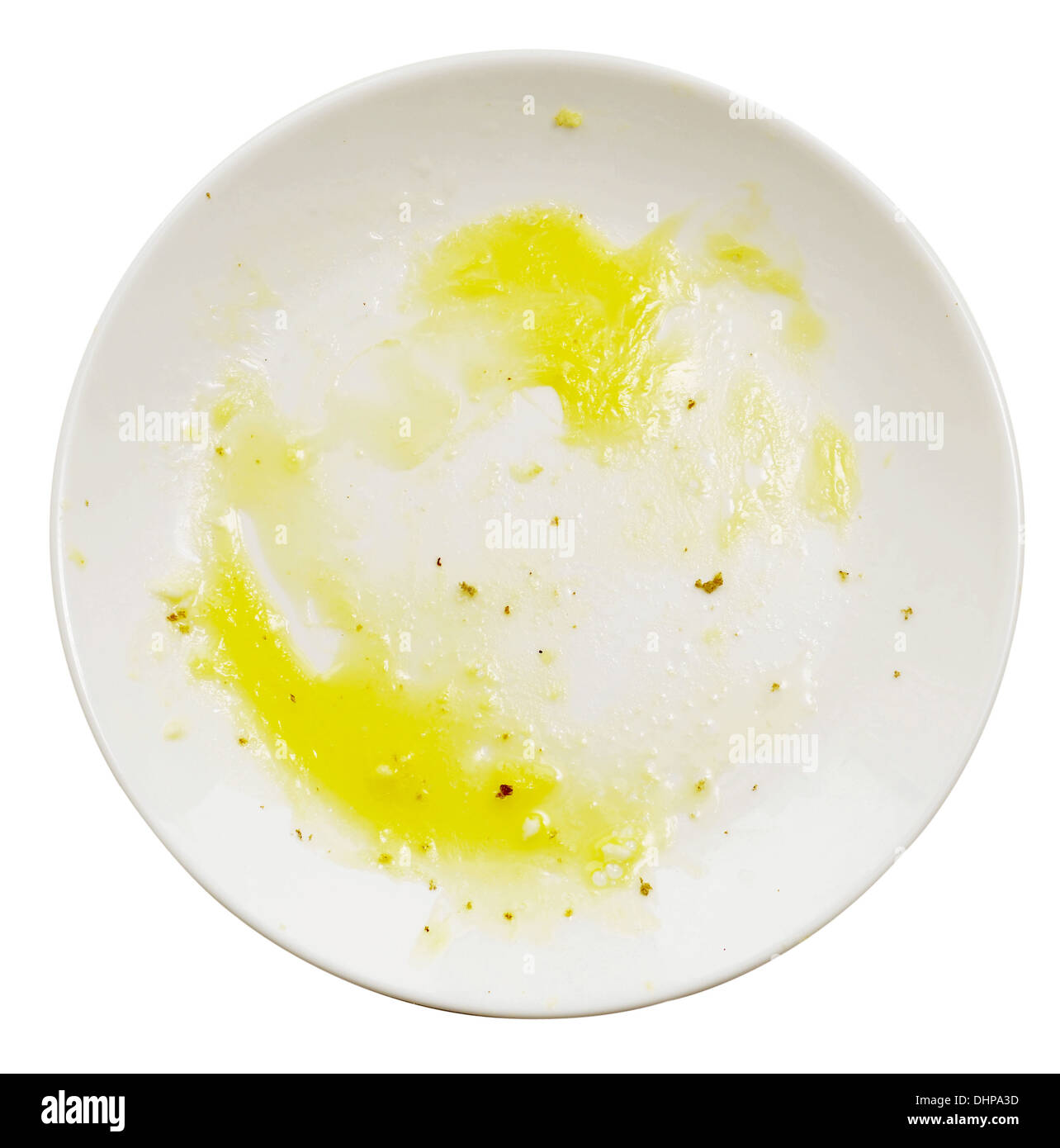 Dirty empty white plate Cut Out Stock Images & Pictures - Alamy