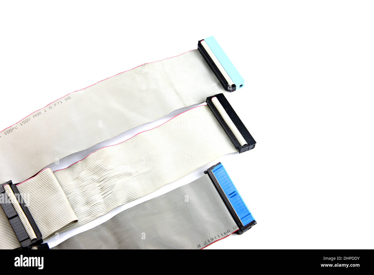 Cable used to connect the computer Hard disk on white background Stock ...