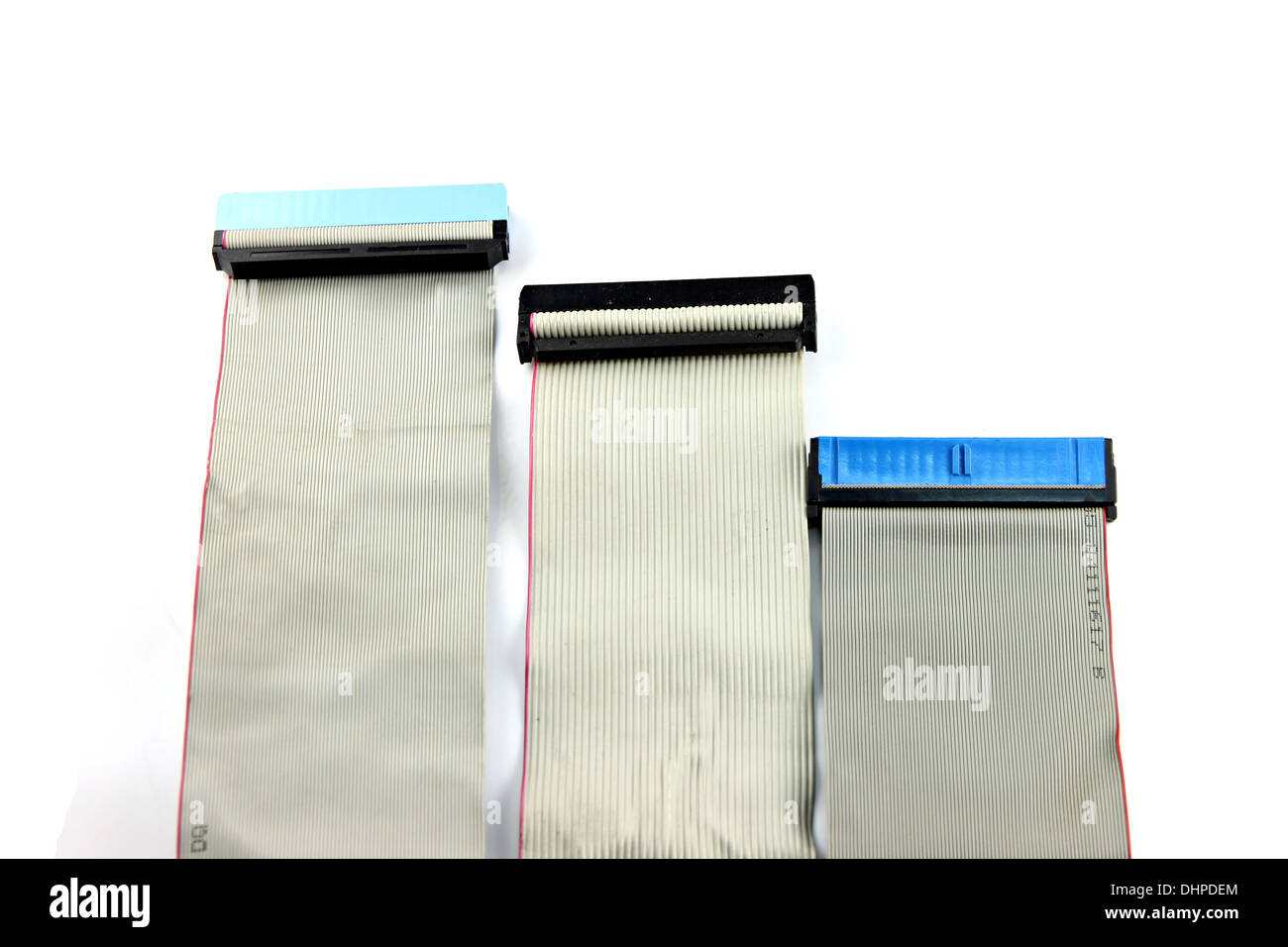 Cable used to connect the computer Hard disk on white background Stock ...