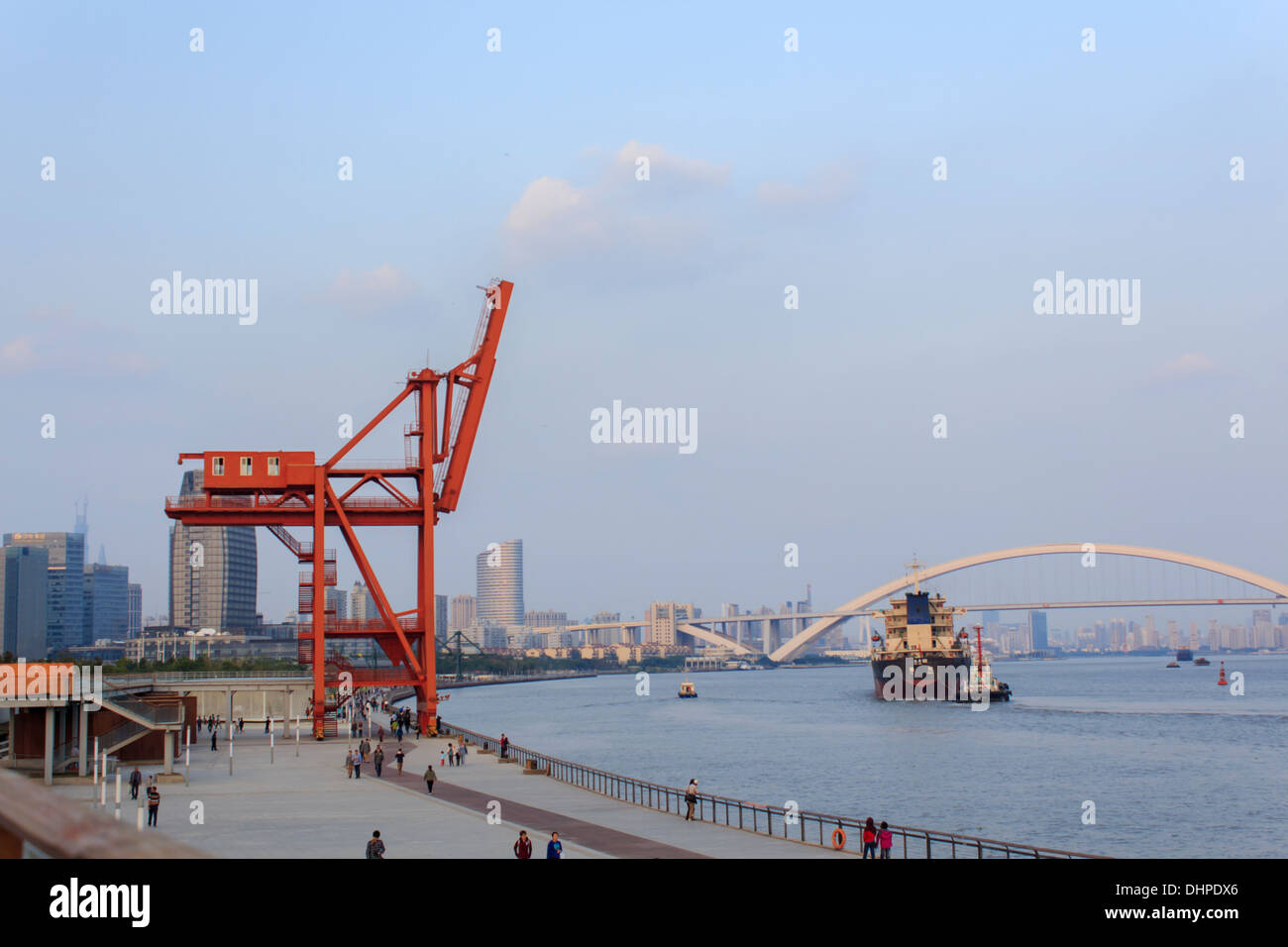 Large cargo ship at Huangpu river in Shanghai, China Stock Photo - Alamy