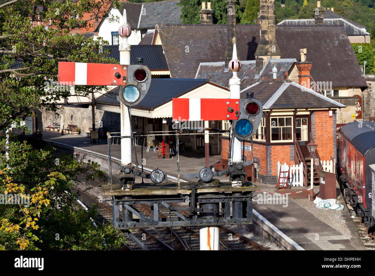Old railway signals Stock Photo - Alamy
