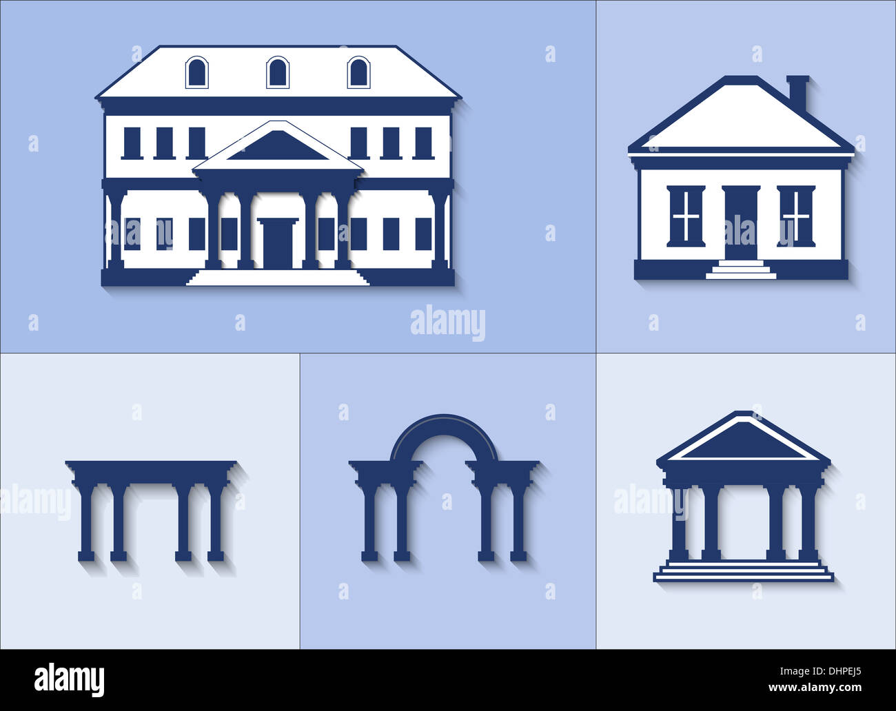 icon set - houses. vector Stock Photo - Alamy