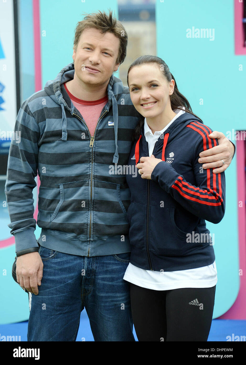 Jamie Oliver and Victoria Pendleton The Samsung Hope Relay Launch at ...