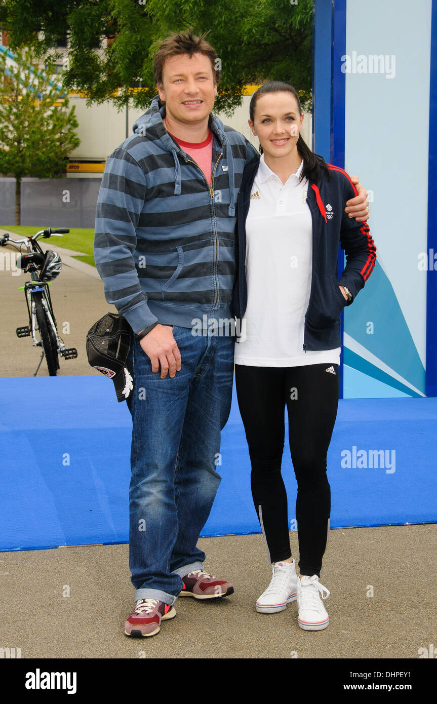 Jamie Oliver and Victoria Pendleton The Samsung Hope Relay Launch at ...