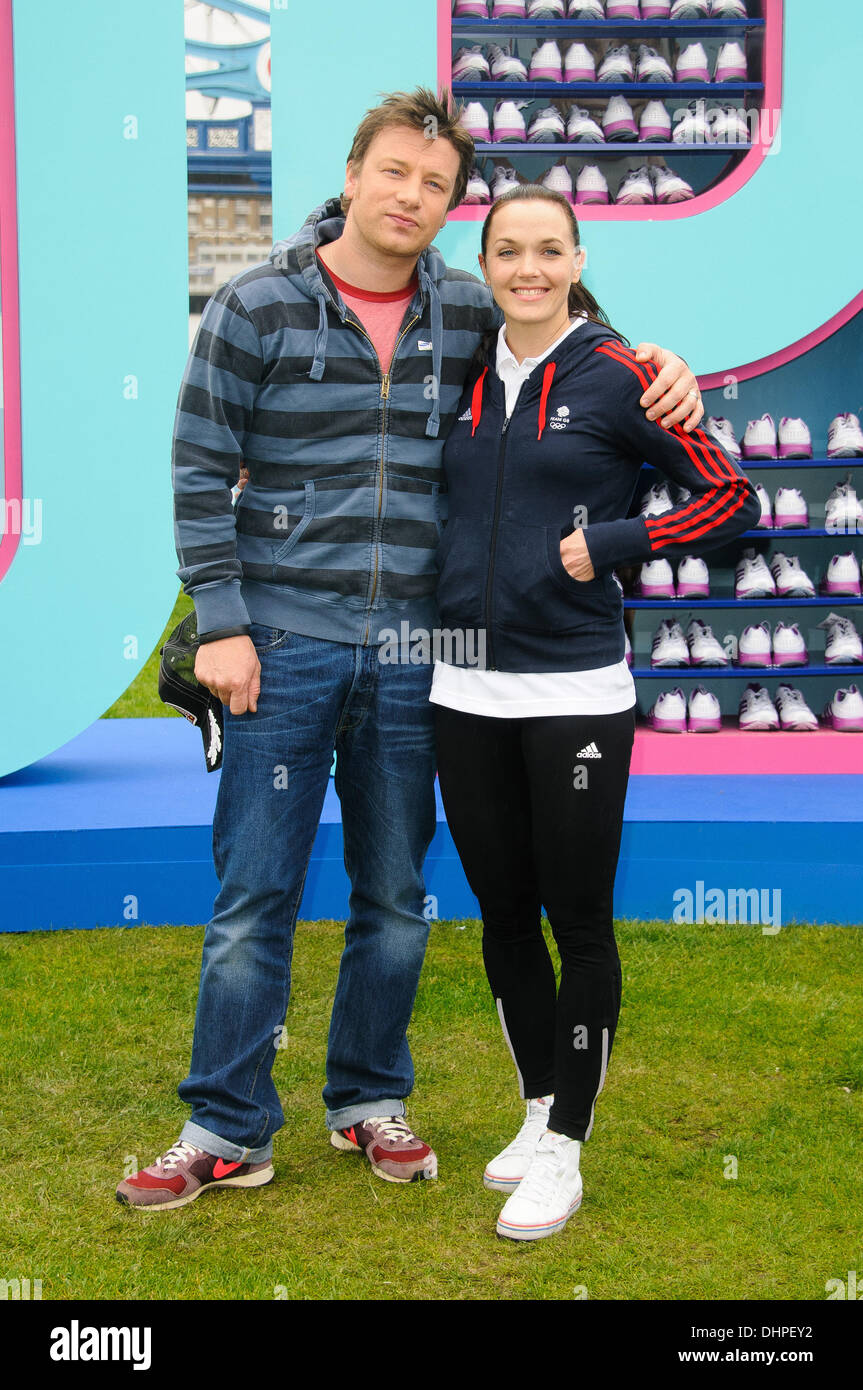 Jamie Oliver and Victoria Pendleton The Samsung Hope Relay Launch at ...