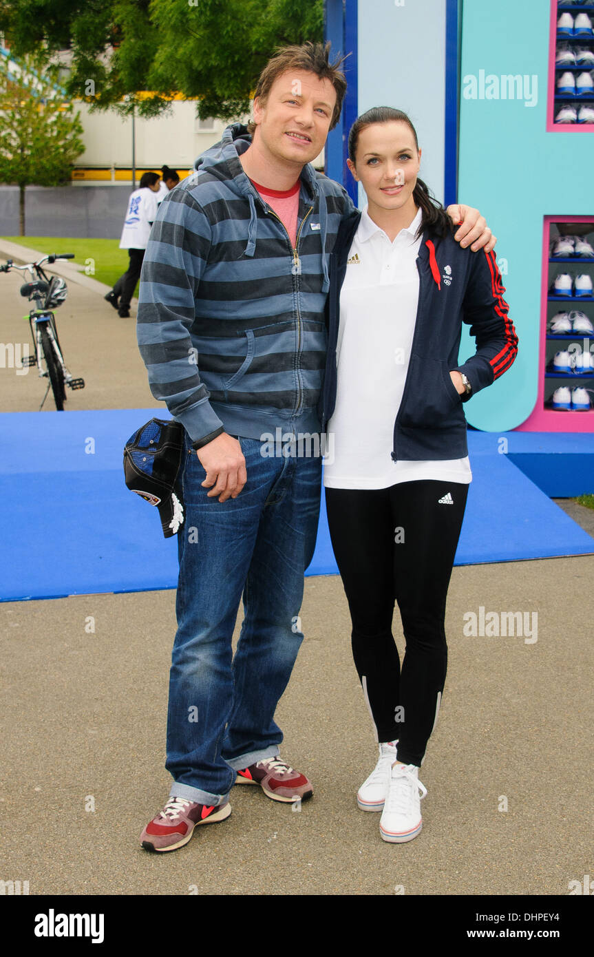 Jamie Oliver and Victoria Pendleton The Samsung Hope Relay Launch at ...
