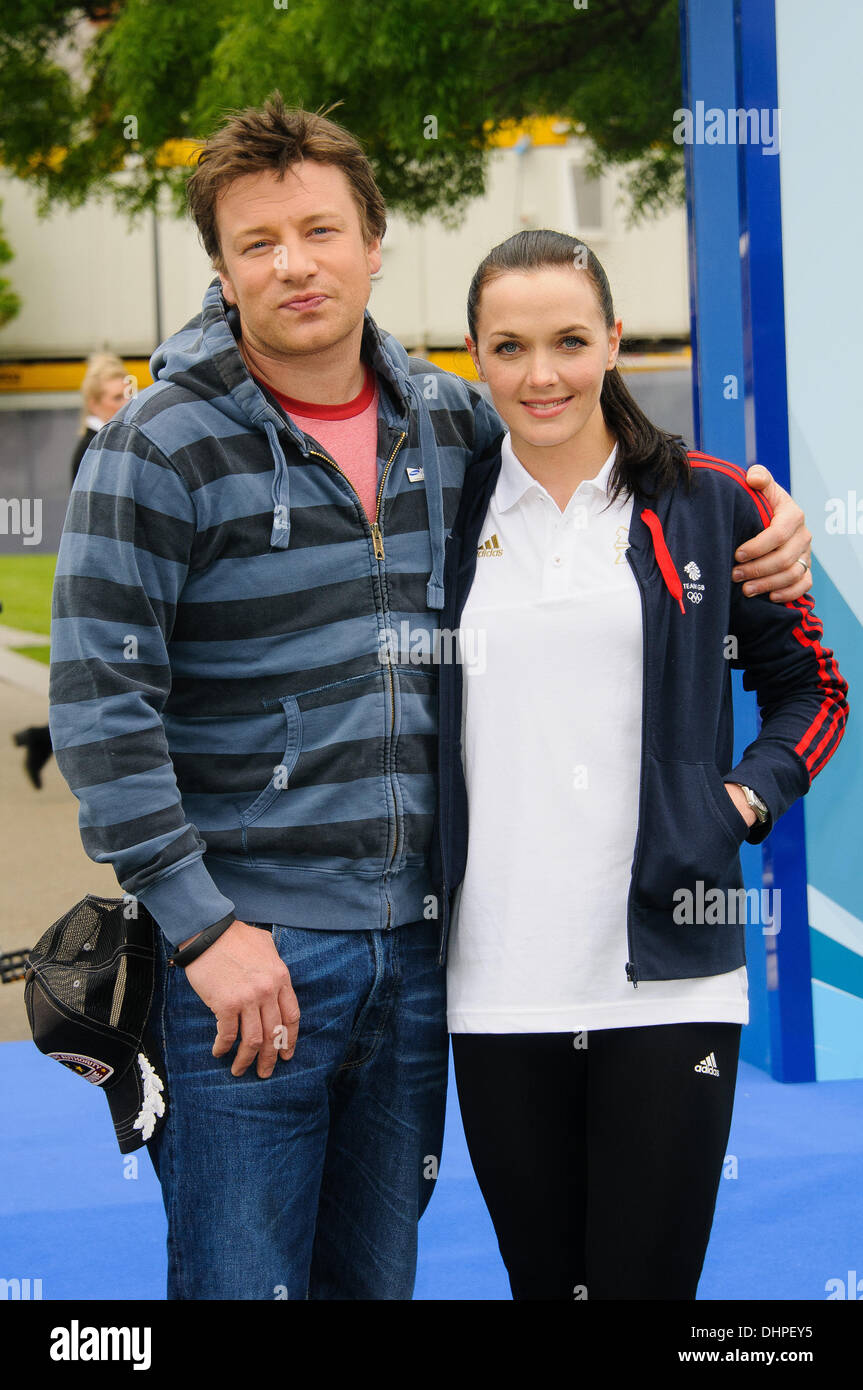 Jamie Oliver and Victoria Pendleton The Samsung Hope Relay Launch at ...
