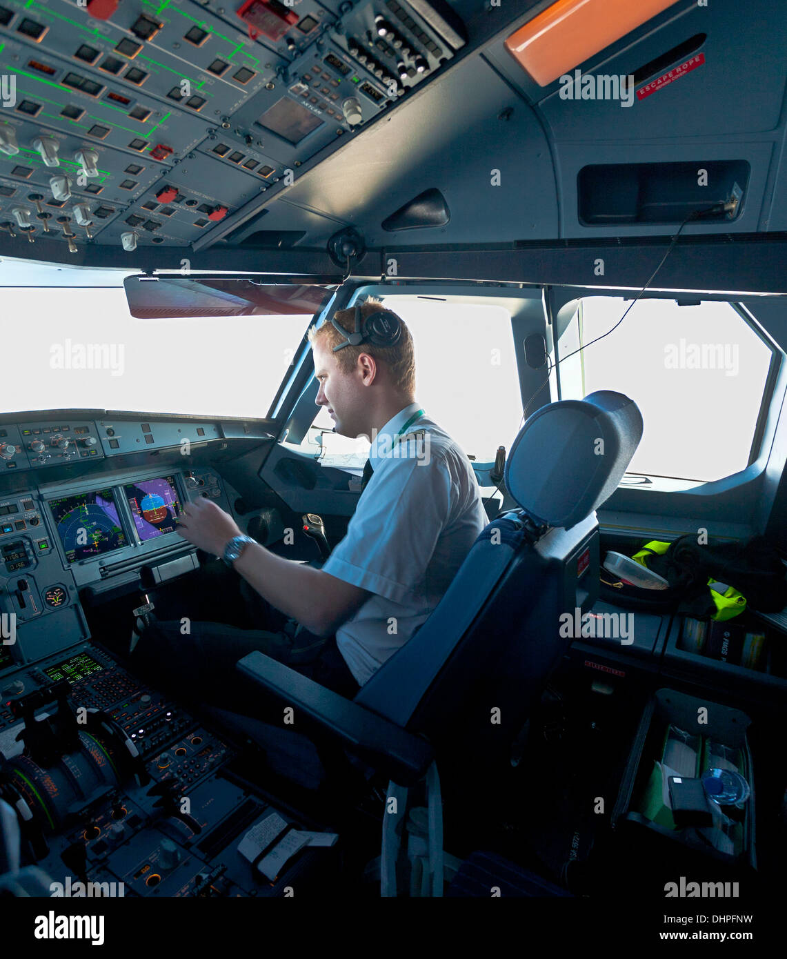 Pilot at work Stock Photo - Alamy