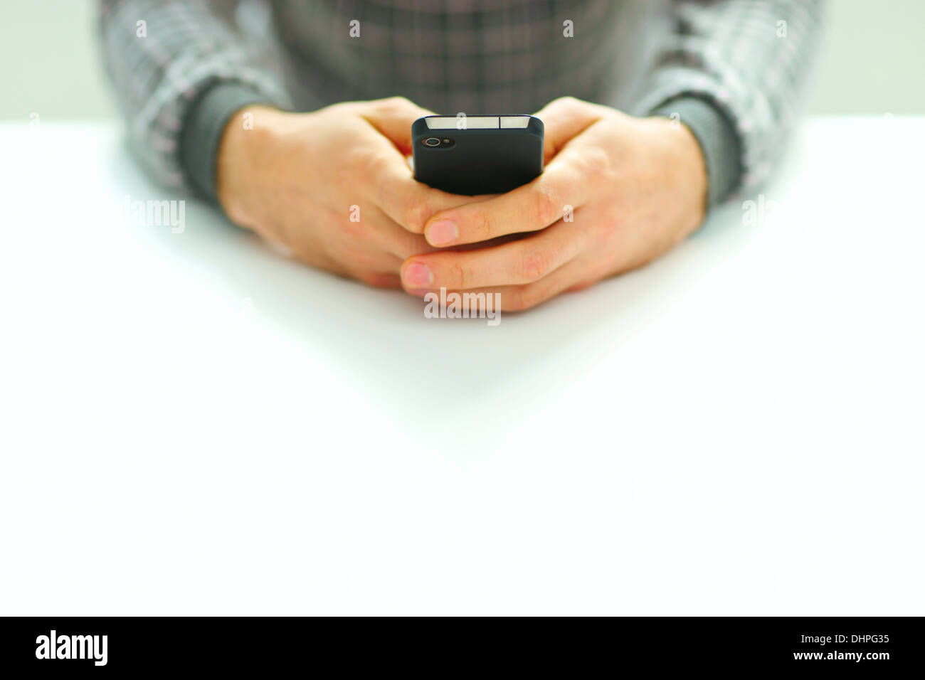 Male hands touching phone hi-res stock photography and images - Alamy