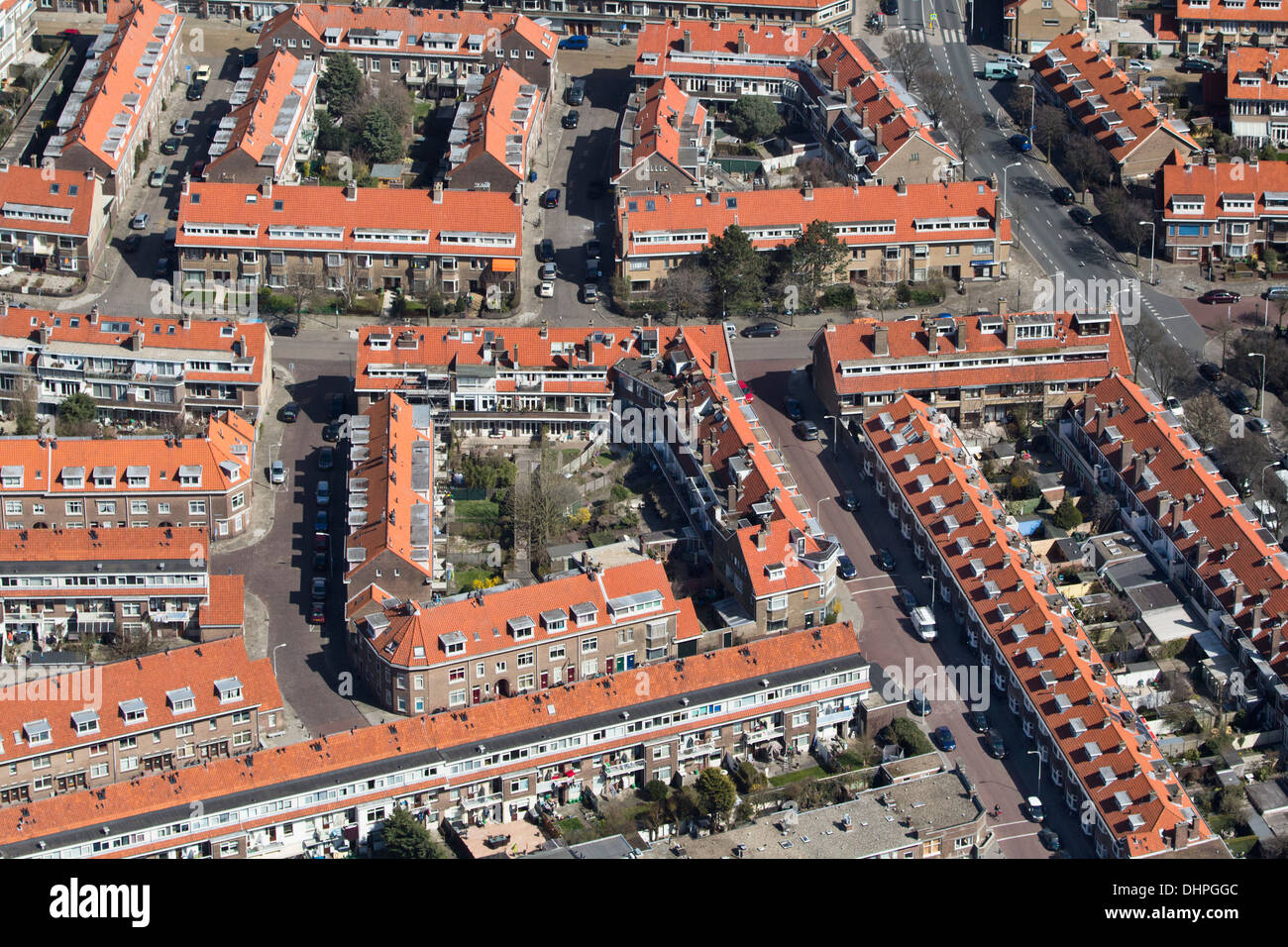 Netherlands, Den Haag, The Hague, Residential district, Aerial Stock ...