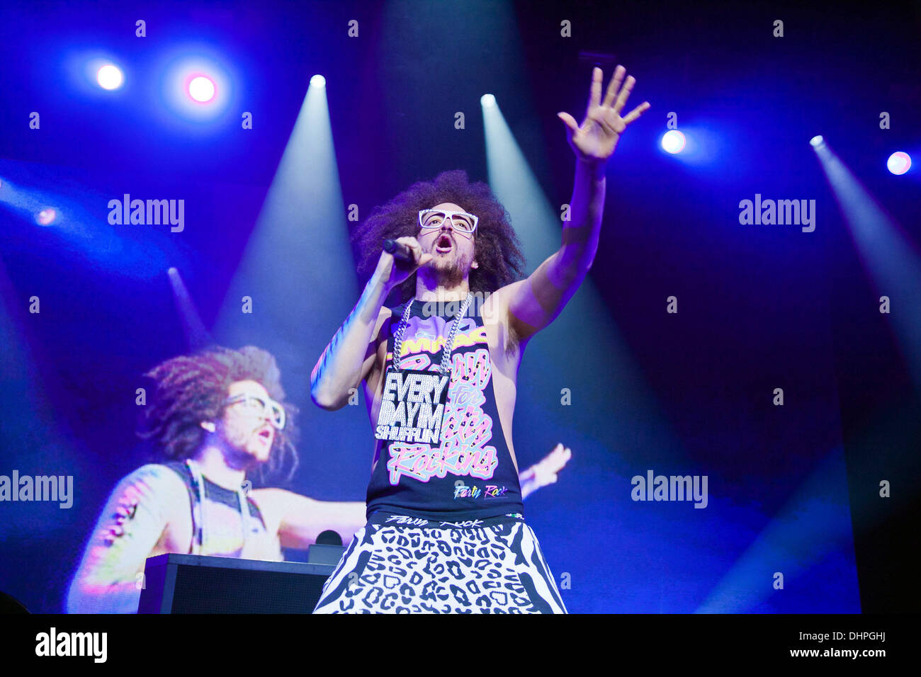 Redfoo of LMFAO performing live in concert at the Zenith Paris, France ...