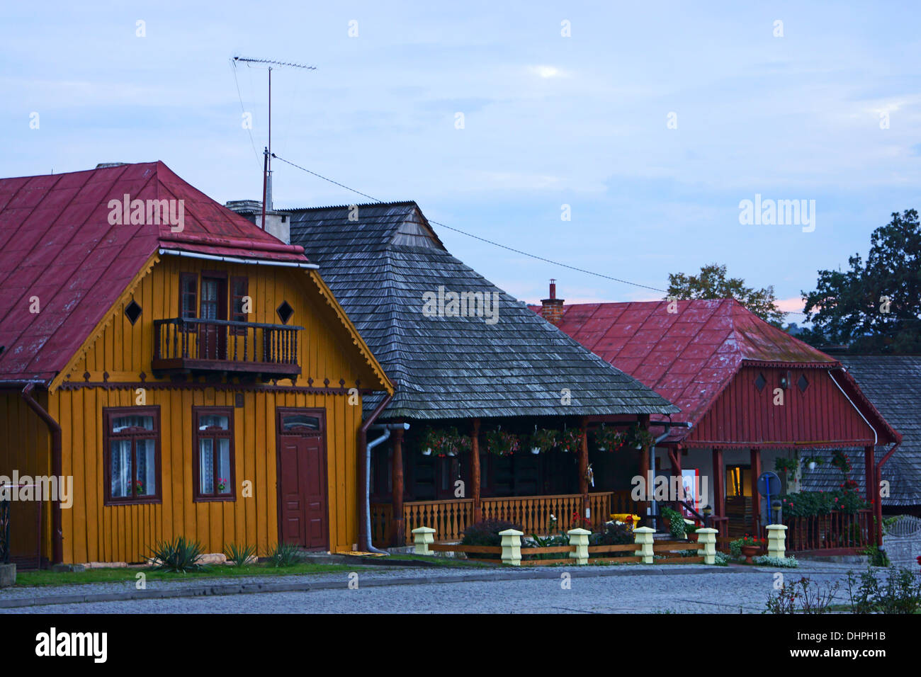 Town Pruchnik, historic houses on town square, Podkarpackie, SE Poland ...