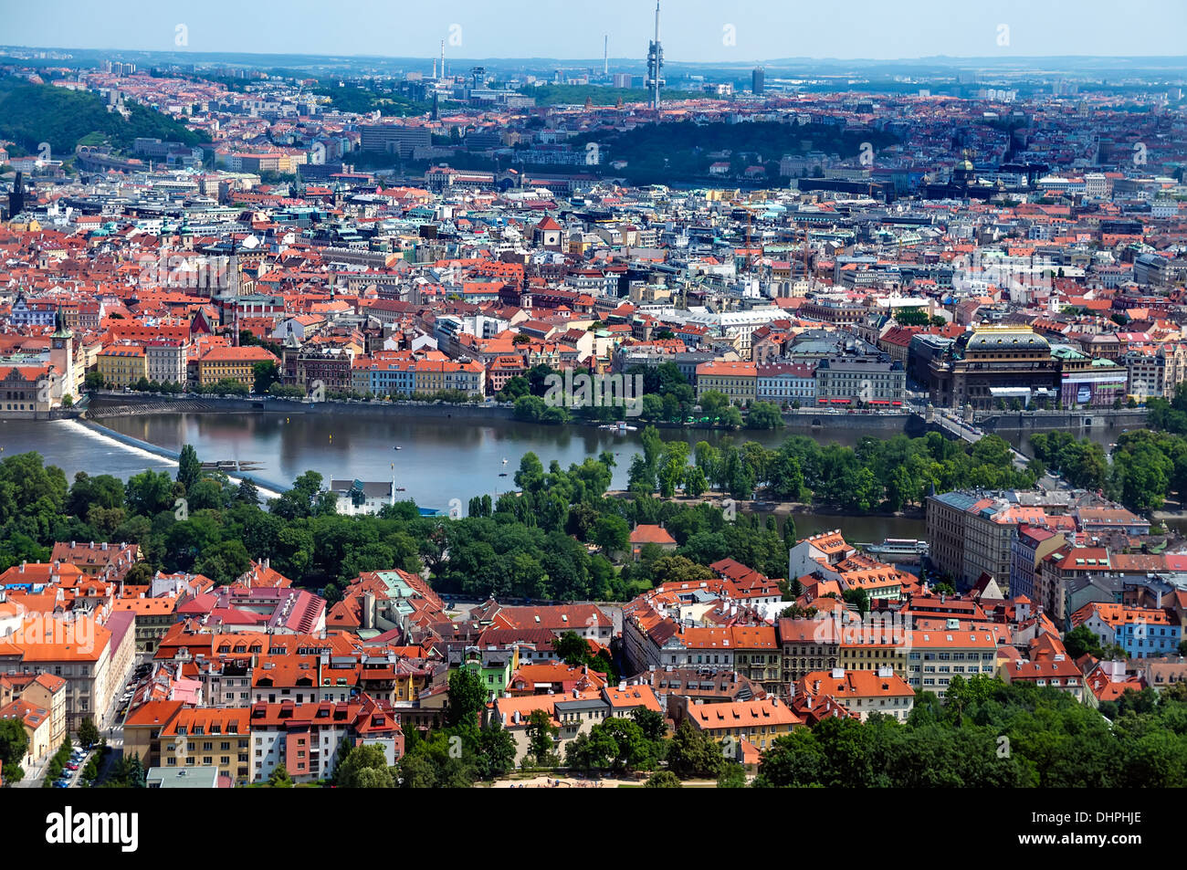 Landscape of Prague city center, aerial view Stock Photo - Alamy