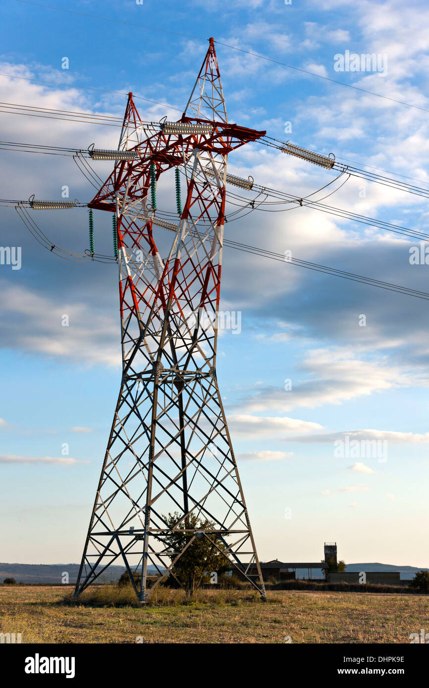 High tension power lines, Tuscany, Province of Viterbo, Latium, Italy ...
