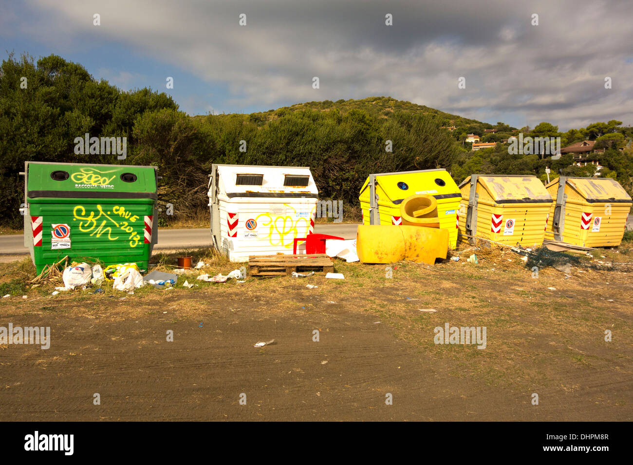 Recycling and Waste container bins, Province of Grosseto, Tuscany ...