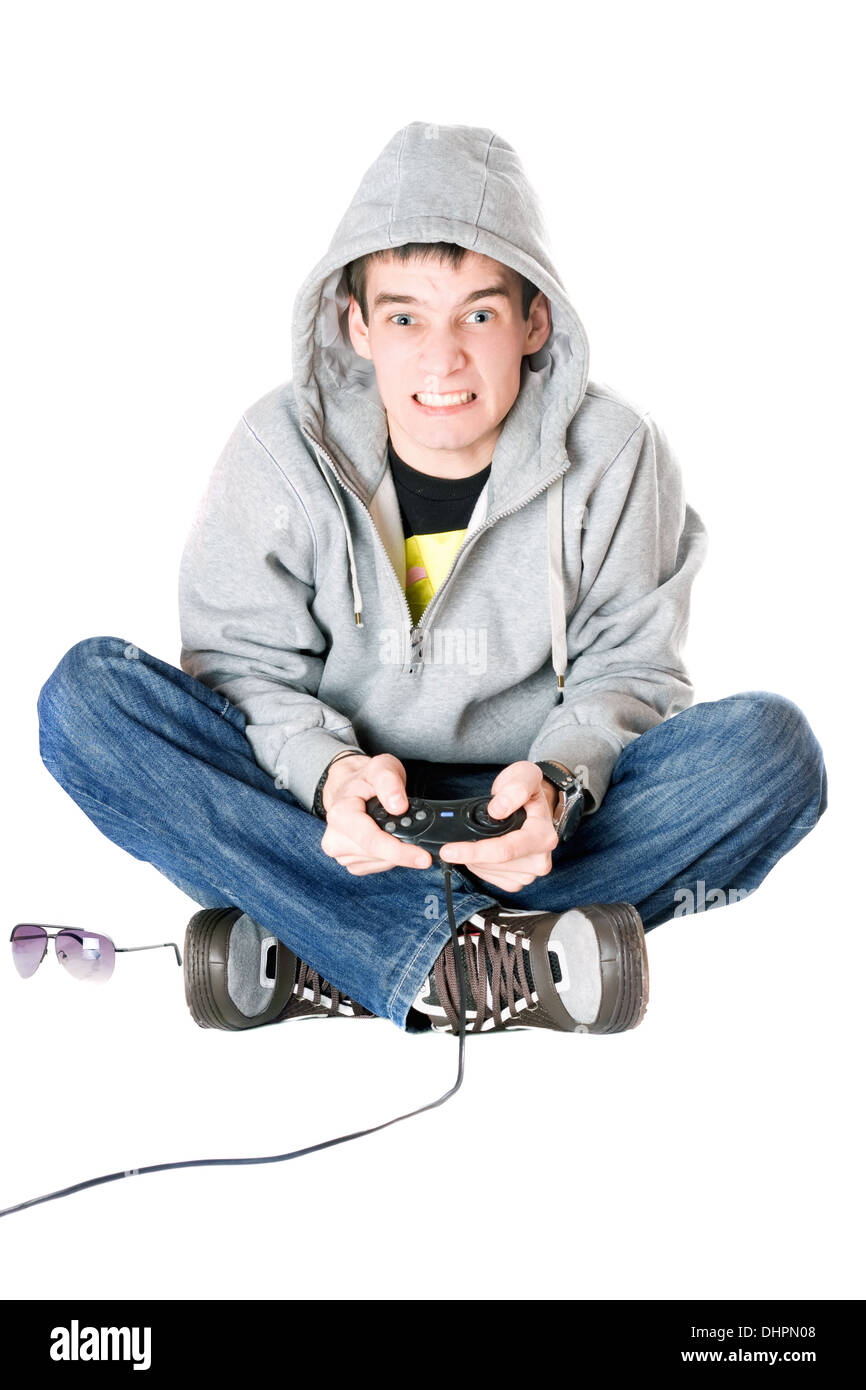 Young man with a hood Cut Out Stock Images & Pictures - Alamy