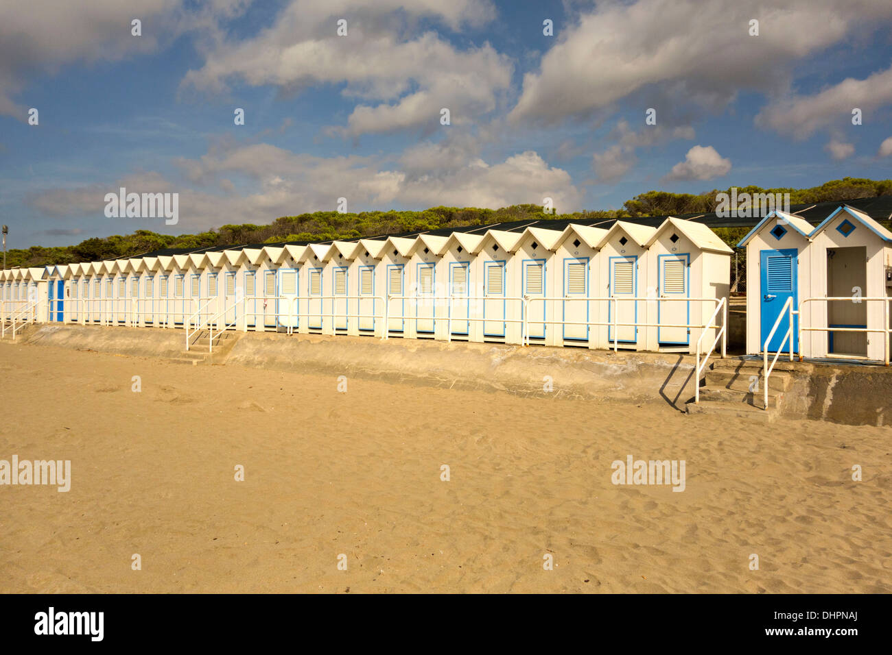 Change rooms on the Ansedonia Beach, Monte Argentario, Province of ...