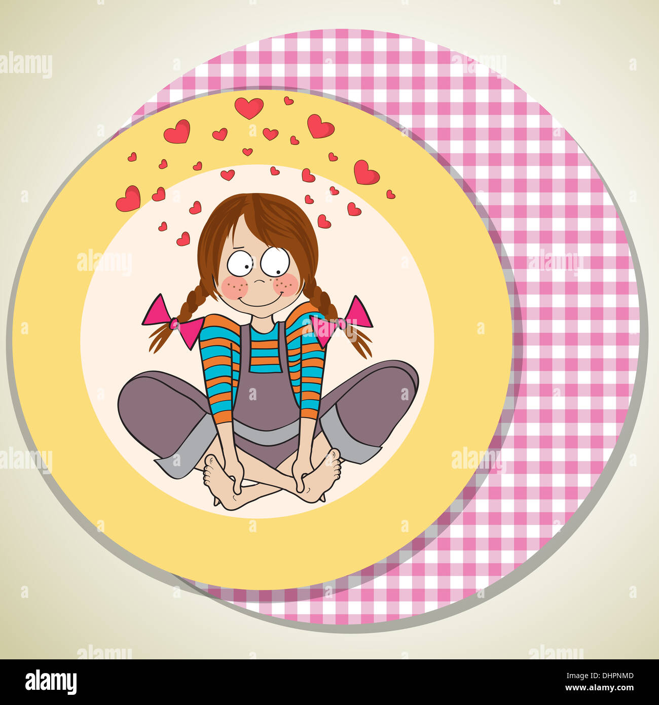 pretty young girl in love, illustration in vector format Stock Photo ...