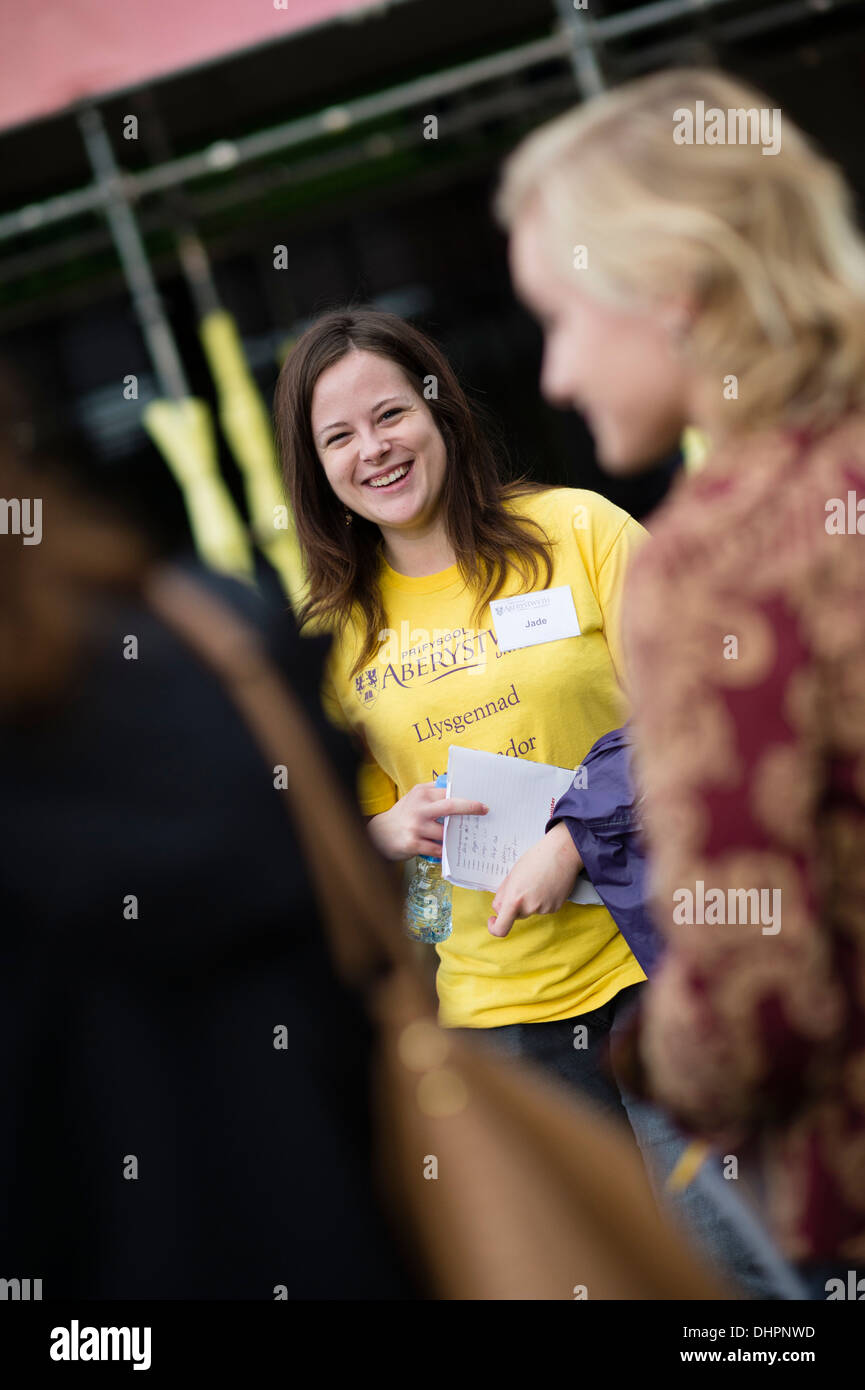 A happy smiling female student 'ambassador' at Aberystwyth University ...