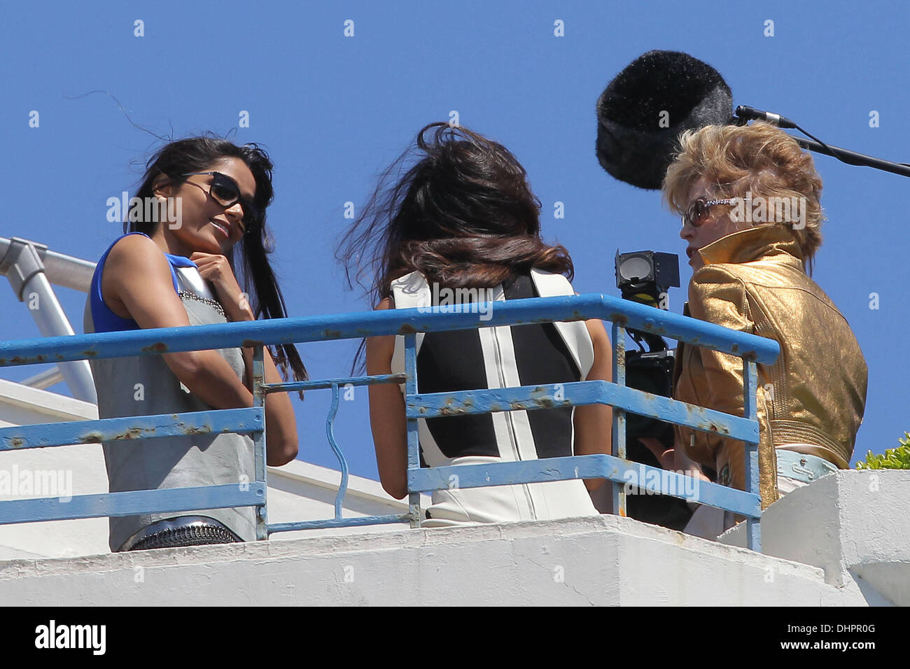 Jane Fonda, Eva Longoria and Freida Pinto on a photo shoot on the ...