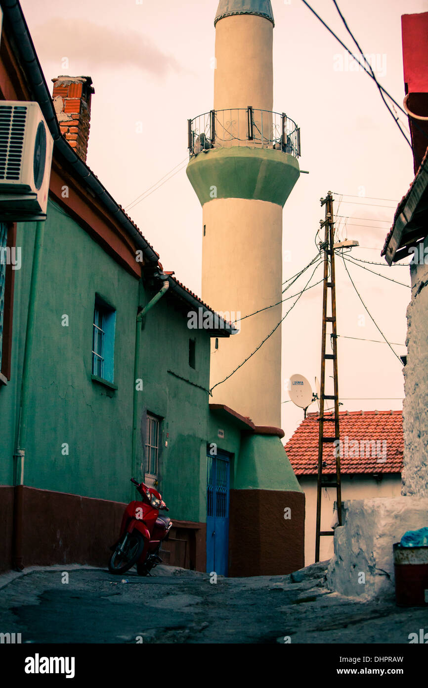 Narrow street in Soma, Turkey Stock Photo - Alamy