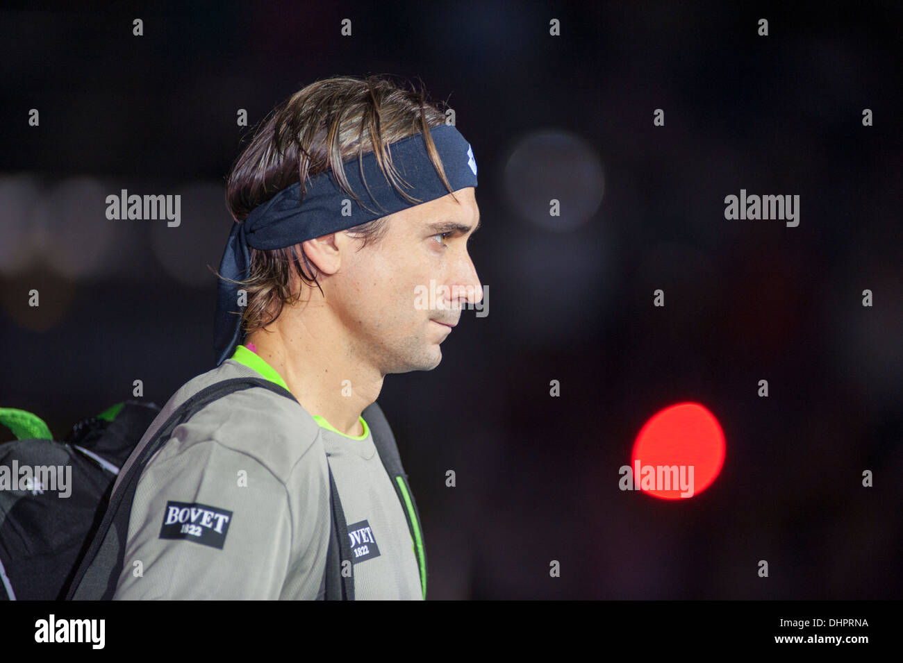 David Ferrer arrives on court at the Barclays ATP World Tour Finals ...