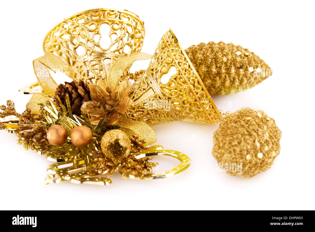 Christmas bells decoration isolated on white background Stock Photo - Alamy