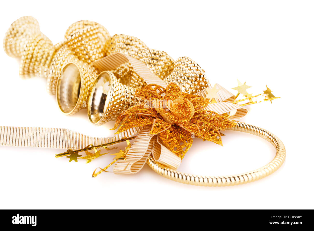 Christmas bells decoration isolated on white background Stock Photo - Alamy