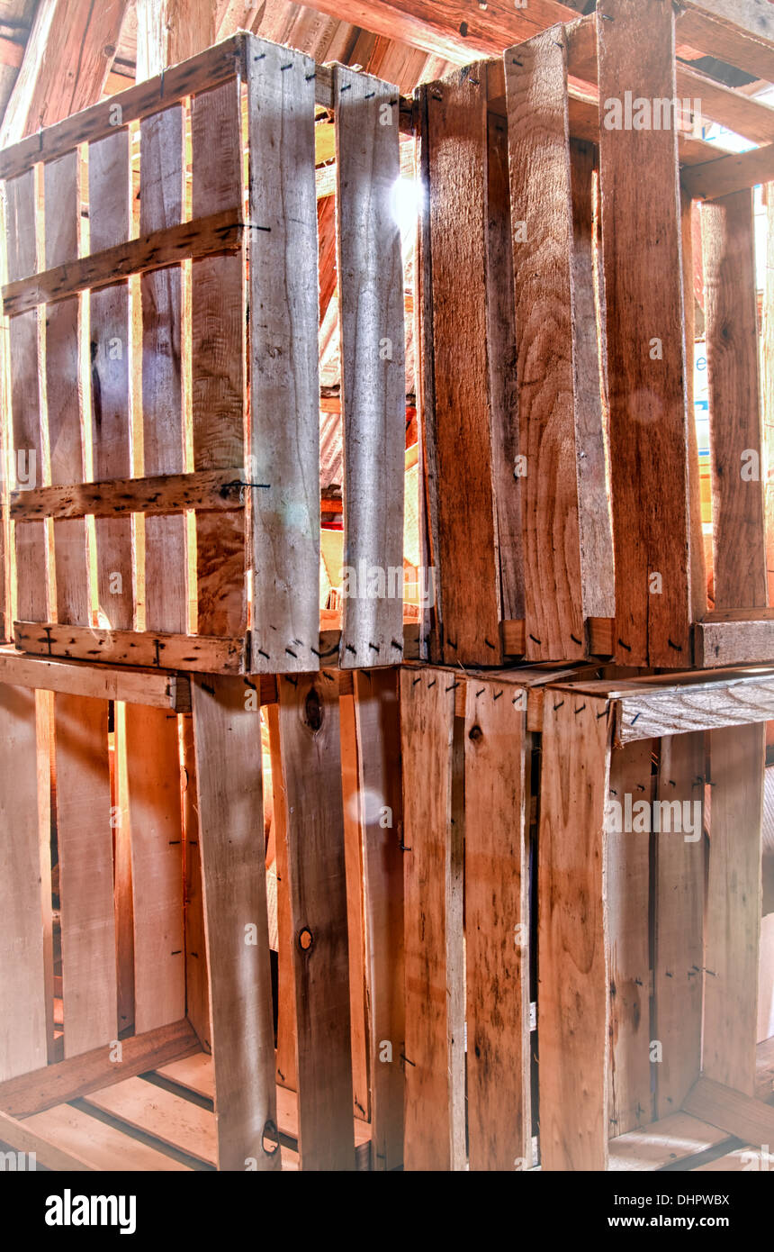 Old attic with boxes hi-res stock photography and images - Alamy