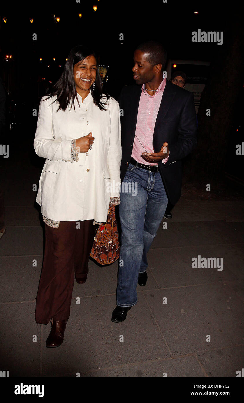 Adrian Lester "What The Butler Saw" after party departures at the ...