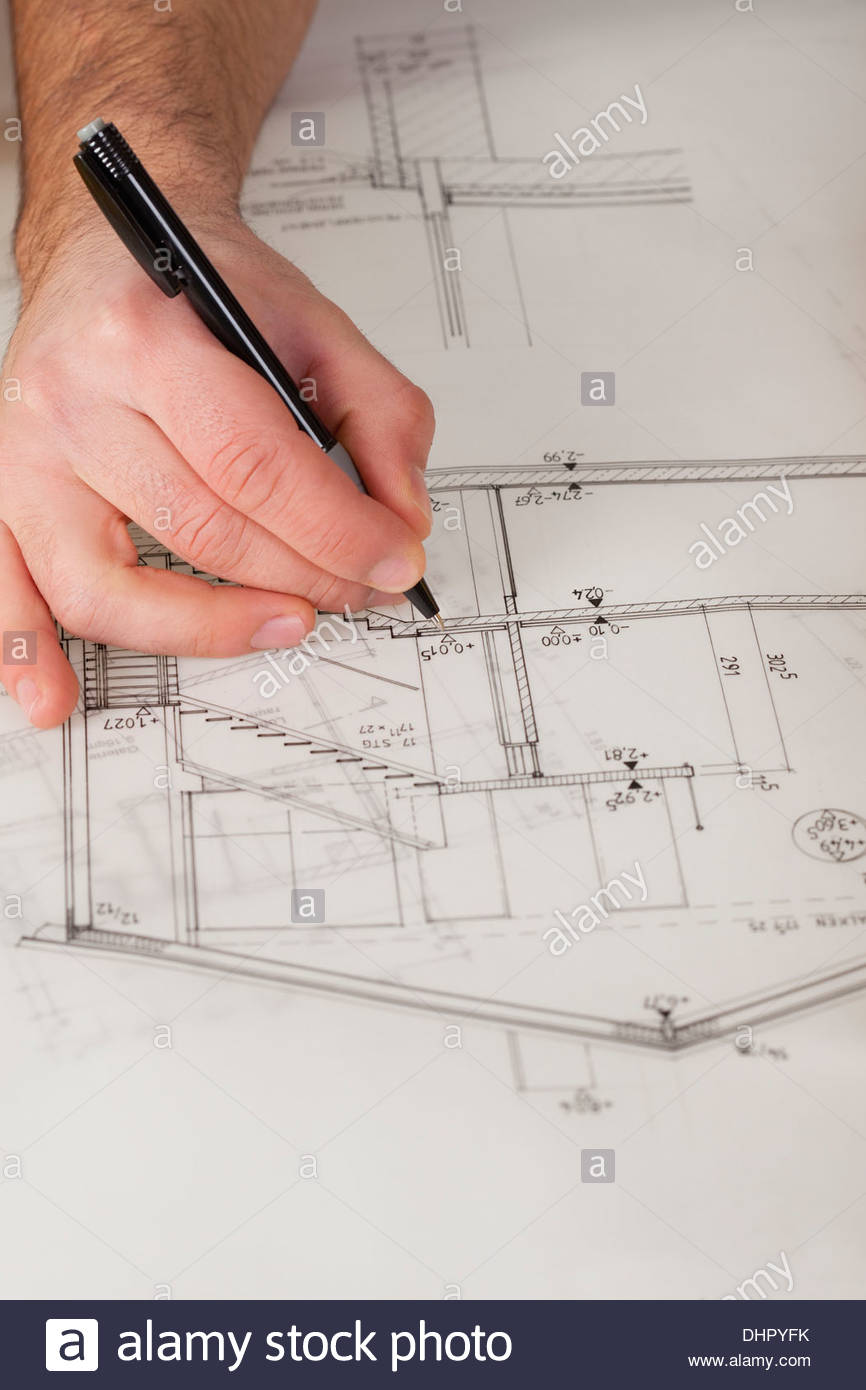 Architects Plan Drawing Stock Photos & Architects Plan Drawing Stock ...