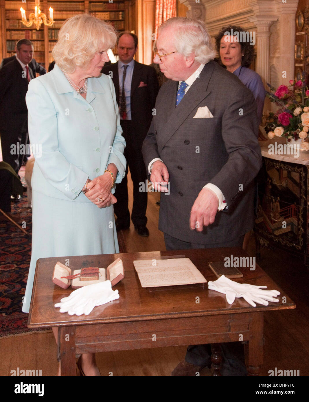 Camilla, Duchess of Cornwall and David Starkey view an exhibition ...