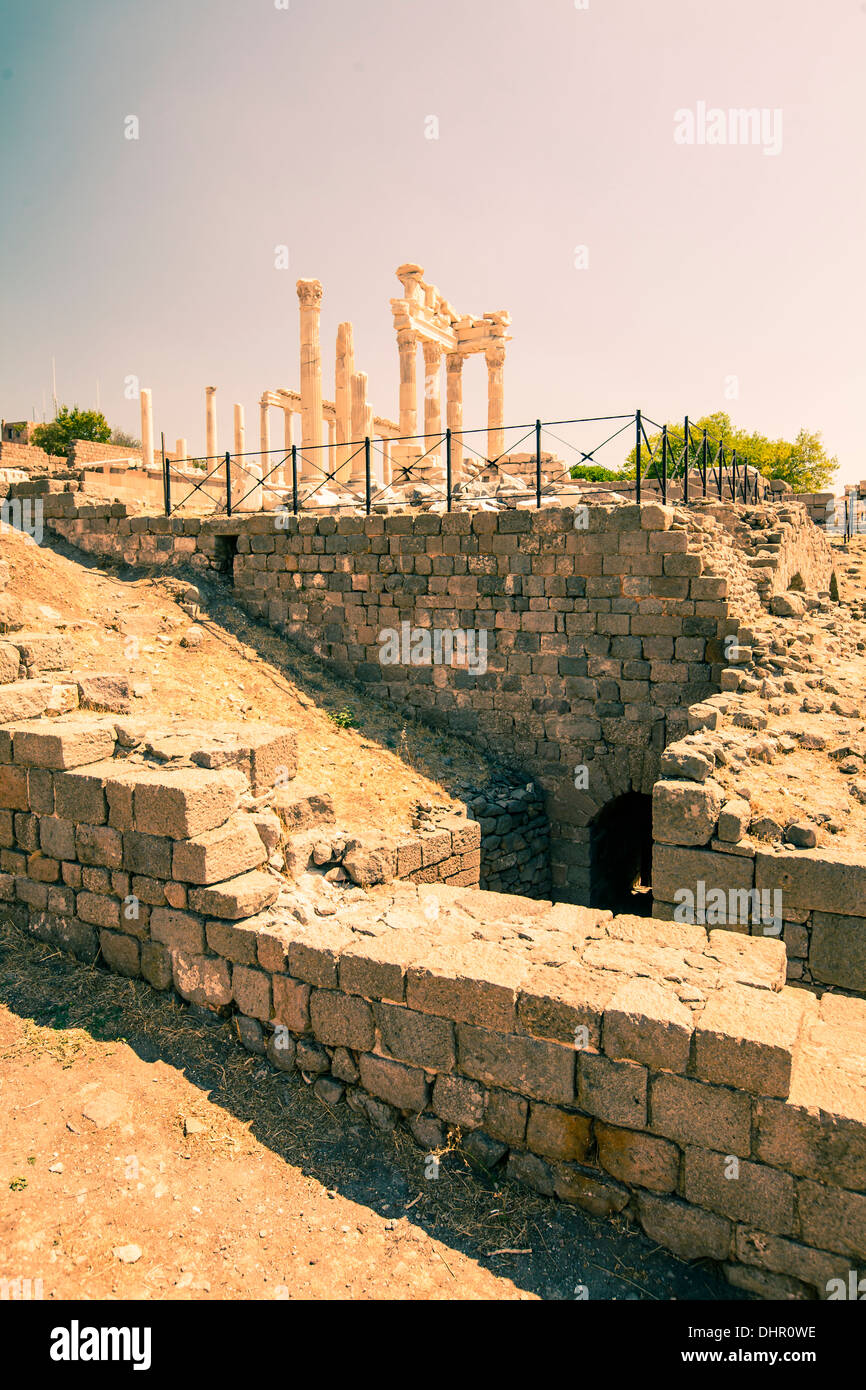 Rests of The Sanctuary of Trajan, Akropol, Bergama, Pergamo, Turkey ...