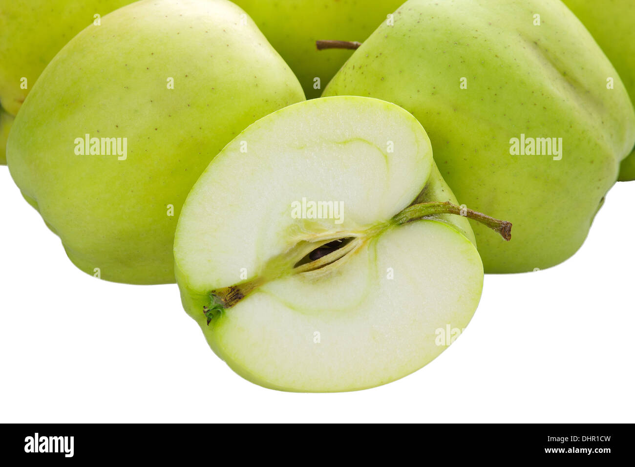 whole and sliced apples on a white background Stock Photo - Alamy