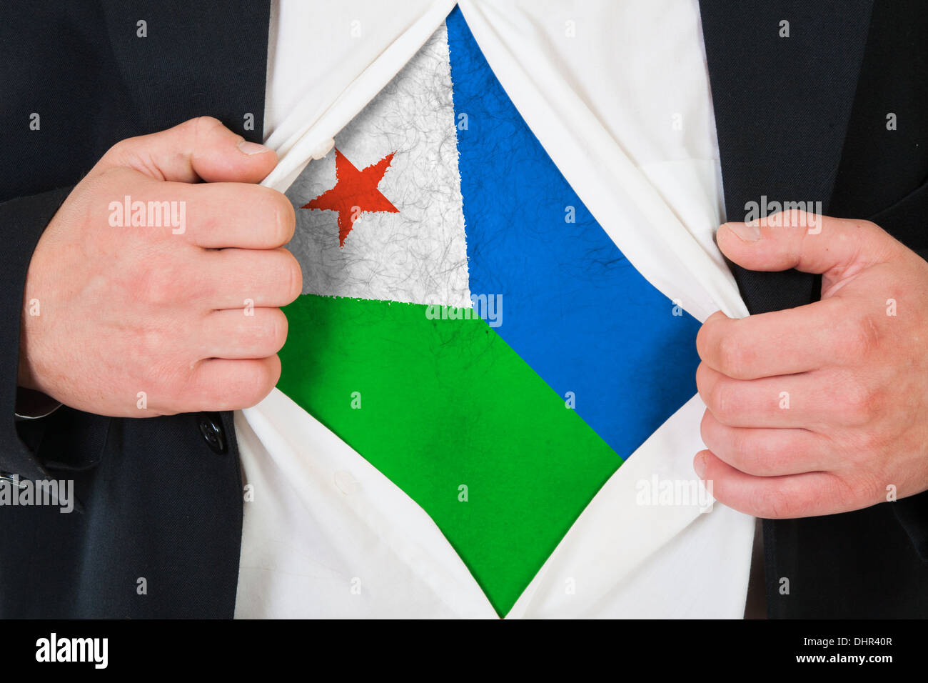 The Djibouti flag Stock Photo - Alamy