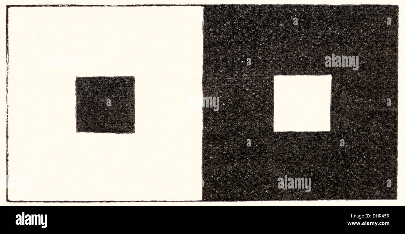 Illusion of visual perception in which a light area of the visual Stock ...