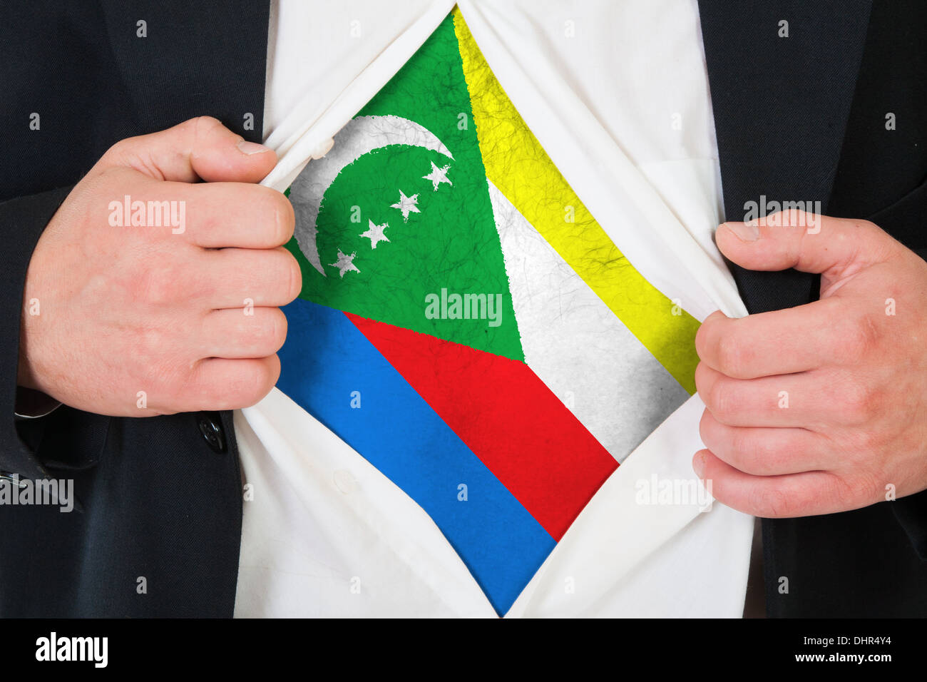 The Comoros flag Stock Photo - Alamy